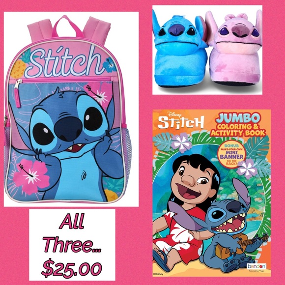 Disney | Toys | Brand New Disney Lilo And Stitch Pink And Blue Kids Set ...